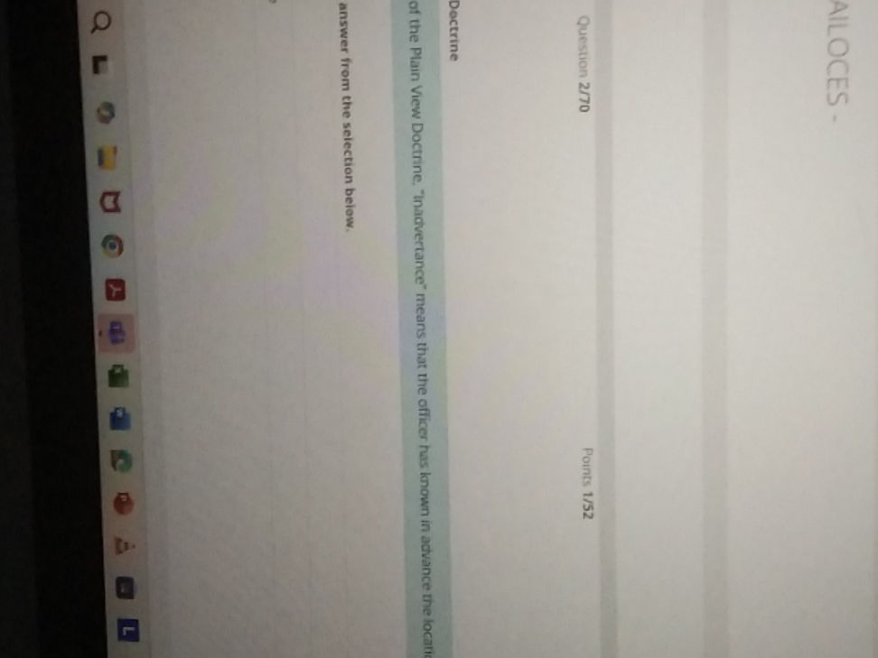 of the Plain View Doctrine, "Inadvertance" | StudyX