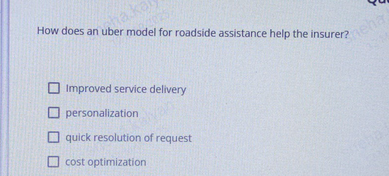 How does an uber model for roadside | StudyX