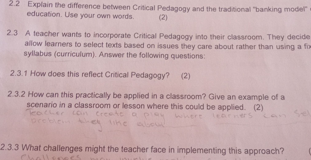 2.2 Explain the difference between Critical | StudyX