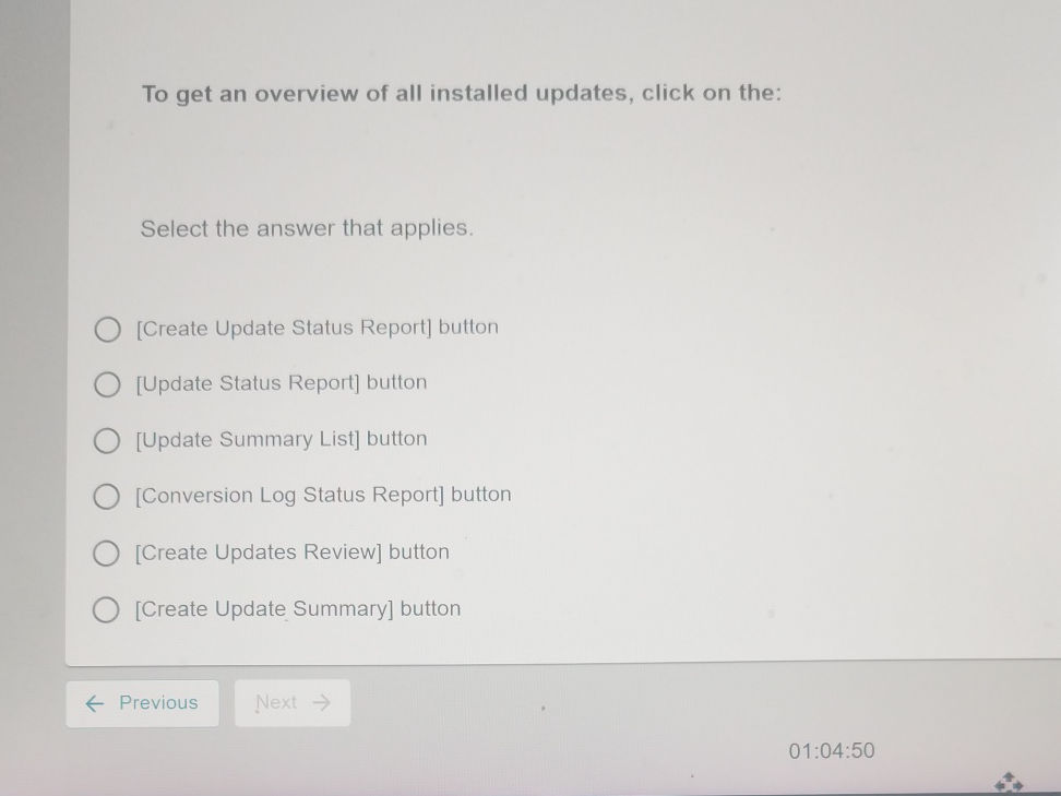 To get an overview of all installed updates, | StudyX