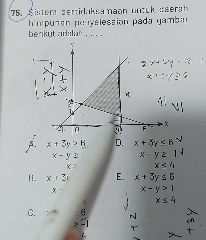 75. Sistem pertidaksamaan untuk daerah | StudyX