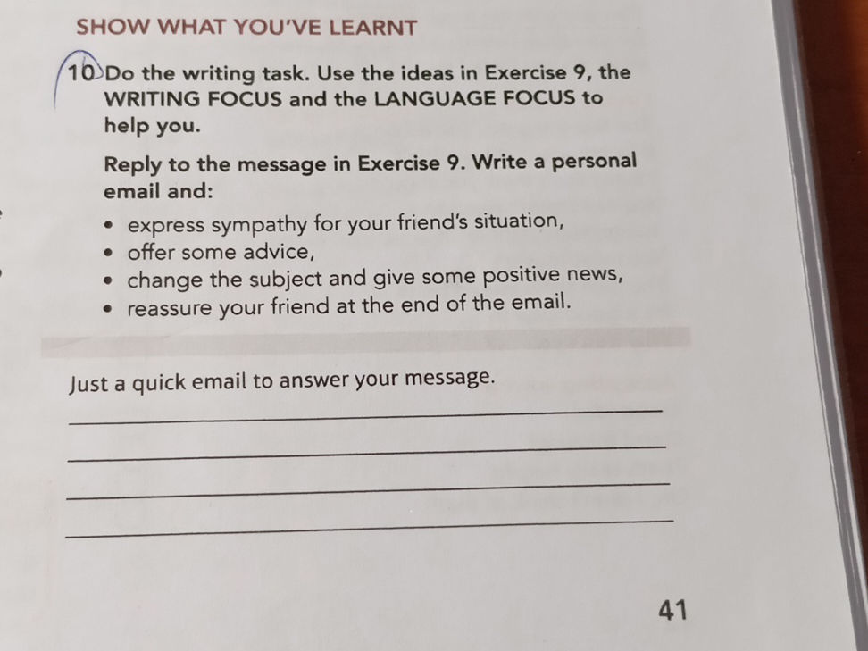 10 Do the writing task. Use the ideas in | StudyX