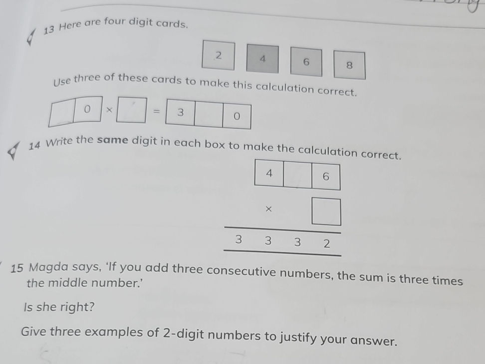 13 Here are four digit cards. 2 4 6 8 Use | StudyX
