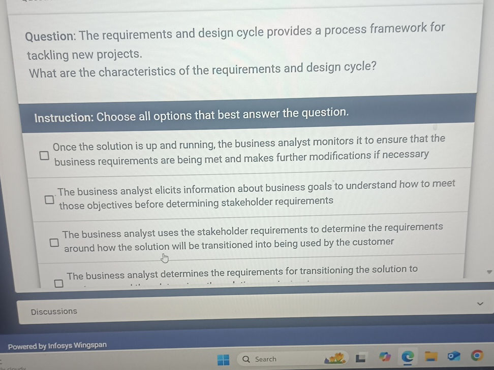 Question: The requirements and design cycle | StudyX