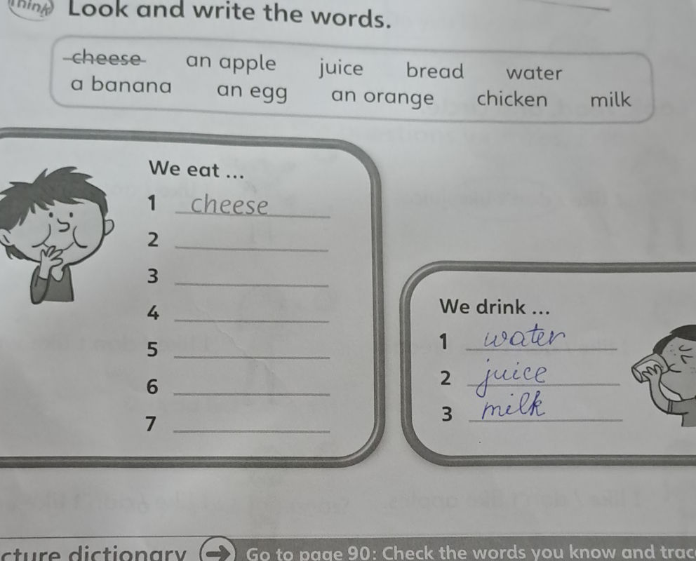 Look and write the words. We eat ... 1 | StudyX