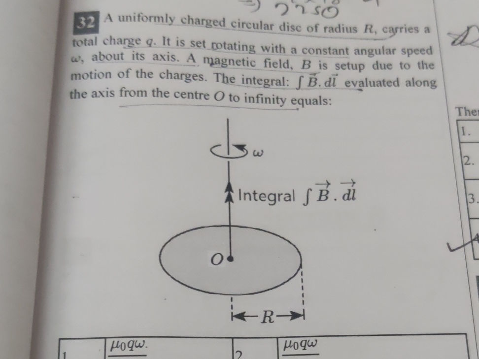 32 A uniformly charged circular disc of | StudyX