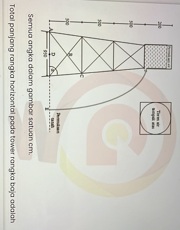 Total panjang rangka horizontal pada tower | StudyX