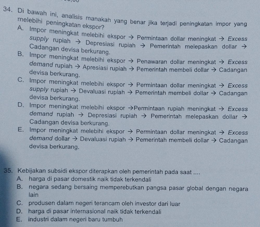 34. Di bawah ini, analisis manakah yang | StudyX