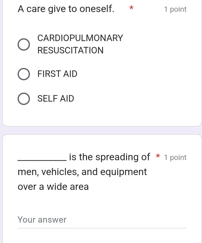 A care give to oneself. CARDIOPULMONARY | StudyX