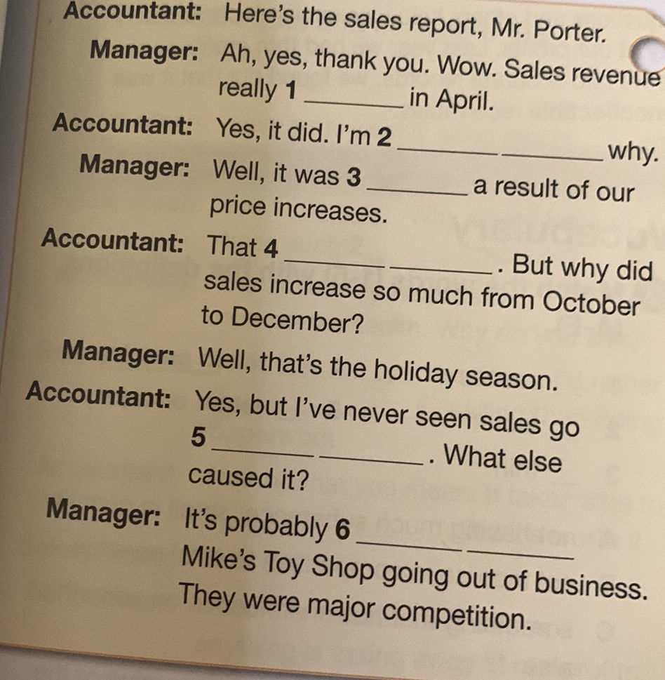 Accountant: Here's the sales report, Mr. | StudyX