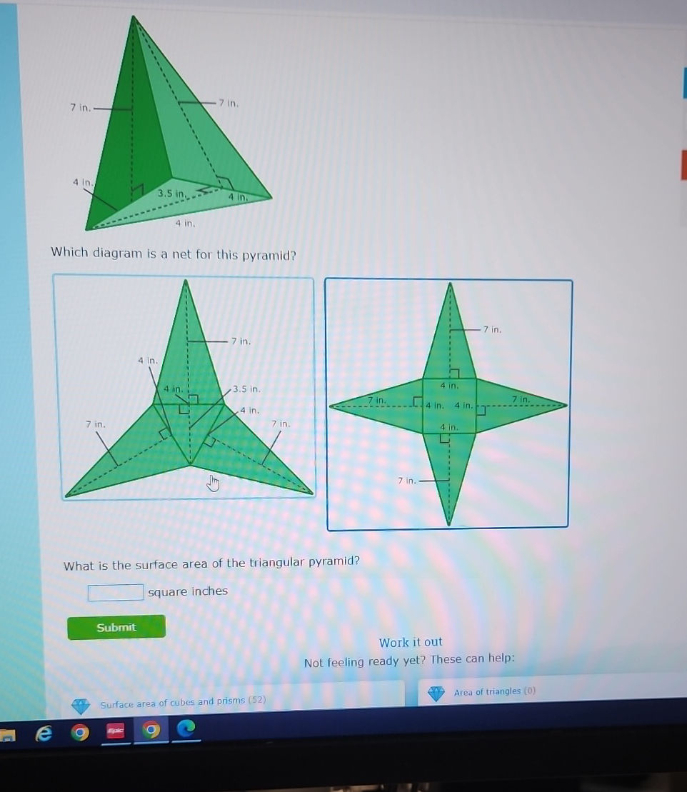 Which diagram is a net for this pyramid? | StudyX