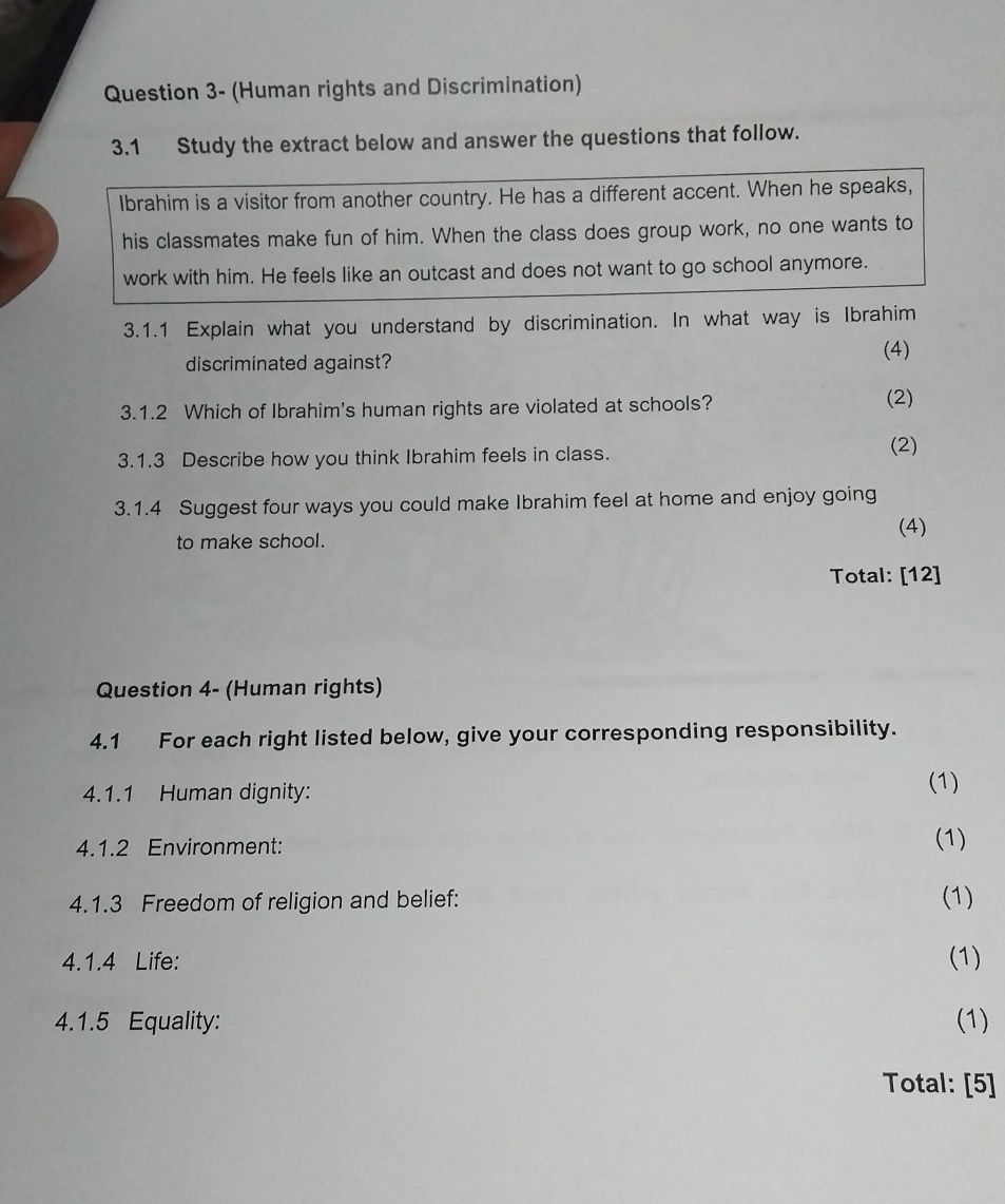 Question 3- (Human rights and | StudyX