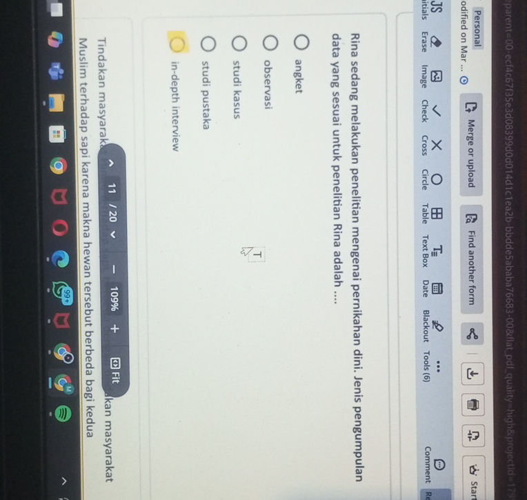 Rina sedang melakukan penelitian mengenai | StudyX
