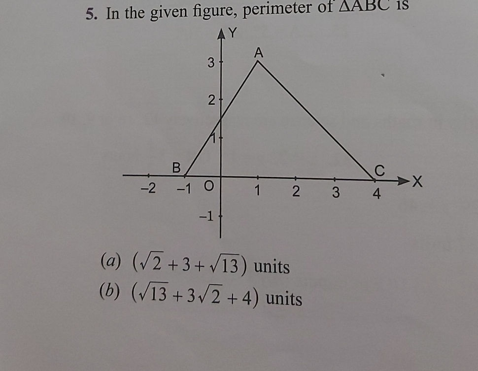 5. In the given figure, perimeter of $ ABC$ | StudyX