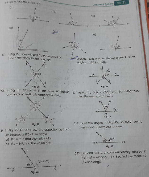 5.6 Calculate the value of x. (a) Diagram | StudyX