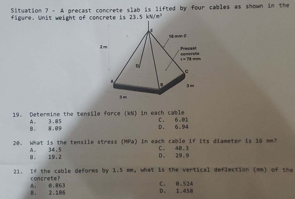Situation 7 - A precast concrete slab is | StudyX