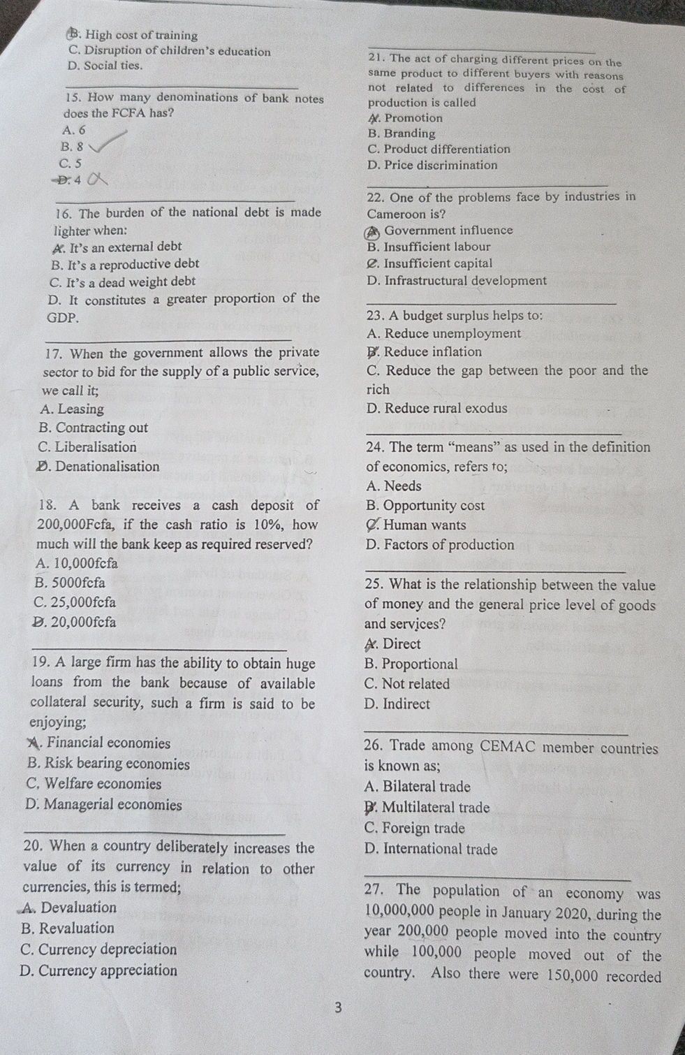 15. How many denominations of bank notes | StudyX