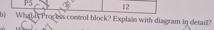 b) What is Process control block? Explain | StudyX