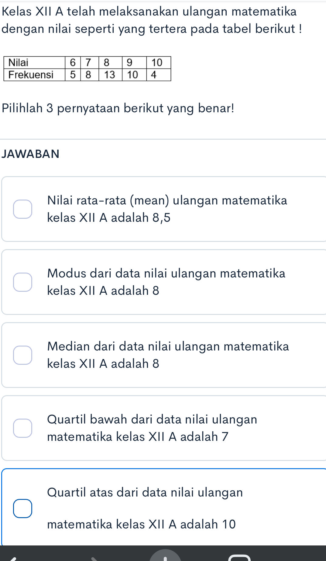 Kelas XII A telah melaksanakan ulangan | StudyX