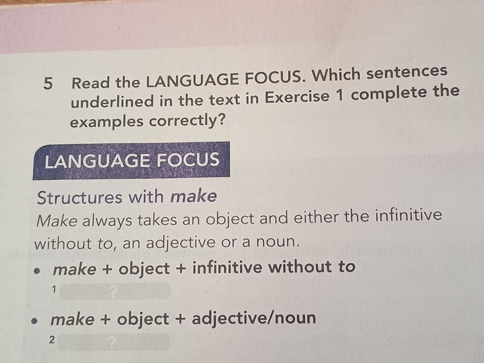 5 Read the LANGUAGE FOCUS. Which sentences | StudyX