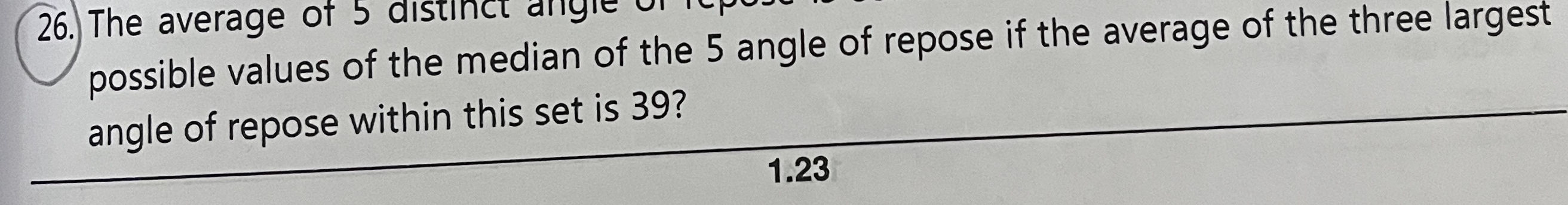 26. The average of 5 distinct angle of | StudyX
