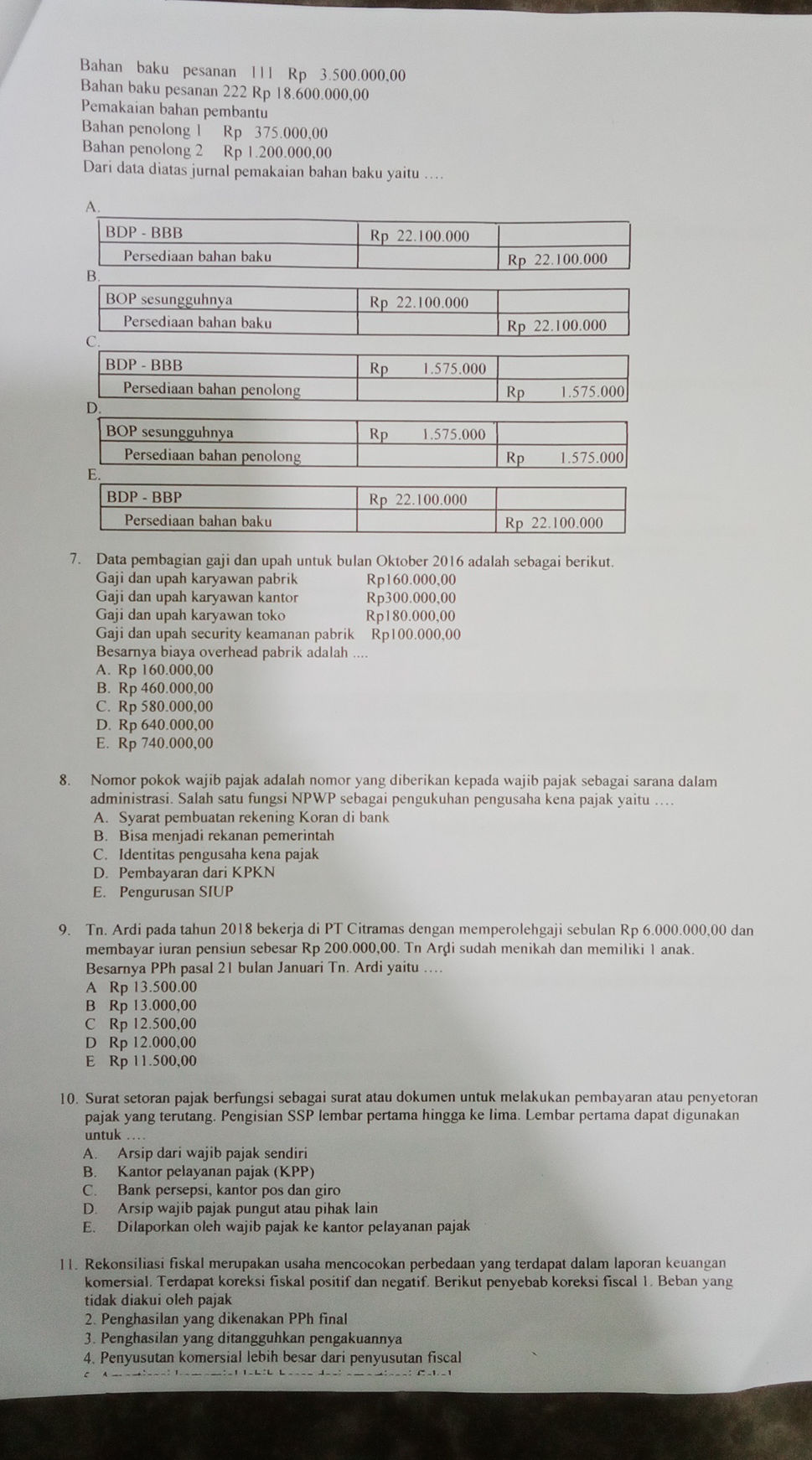 Dari data diatas jurnal pemakaian bahan baku | StudyX