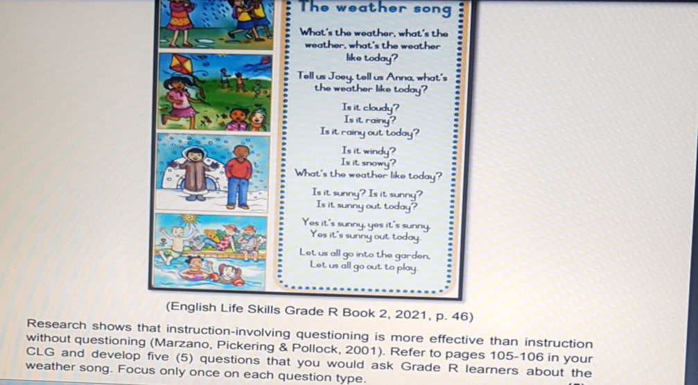 The weather song What's the weather, what's | StudyX