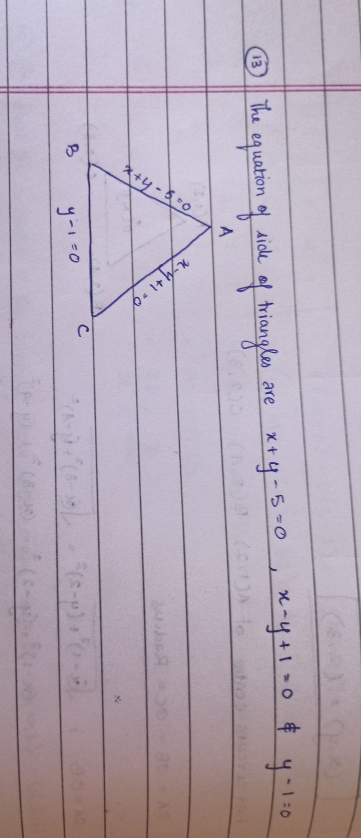 The equation of side of triangles are | StudyX