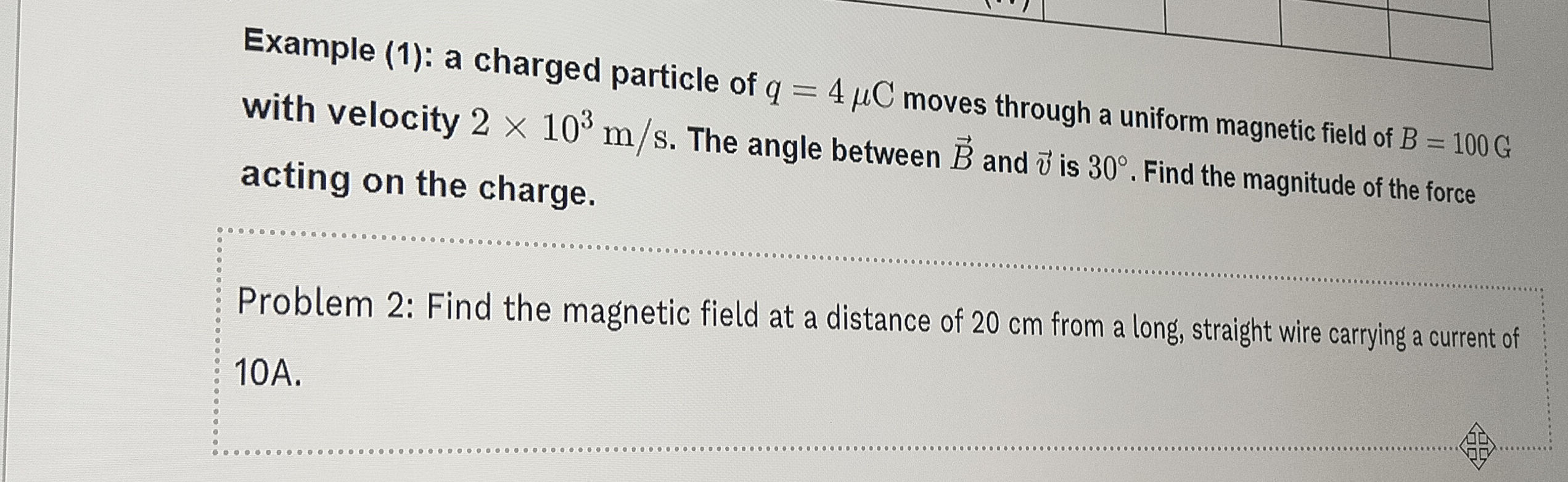 Example (1): a charged particle of $q = 4 | StudyX