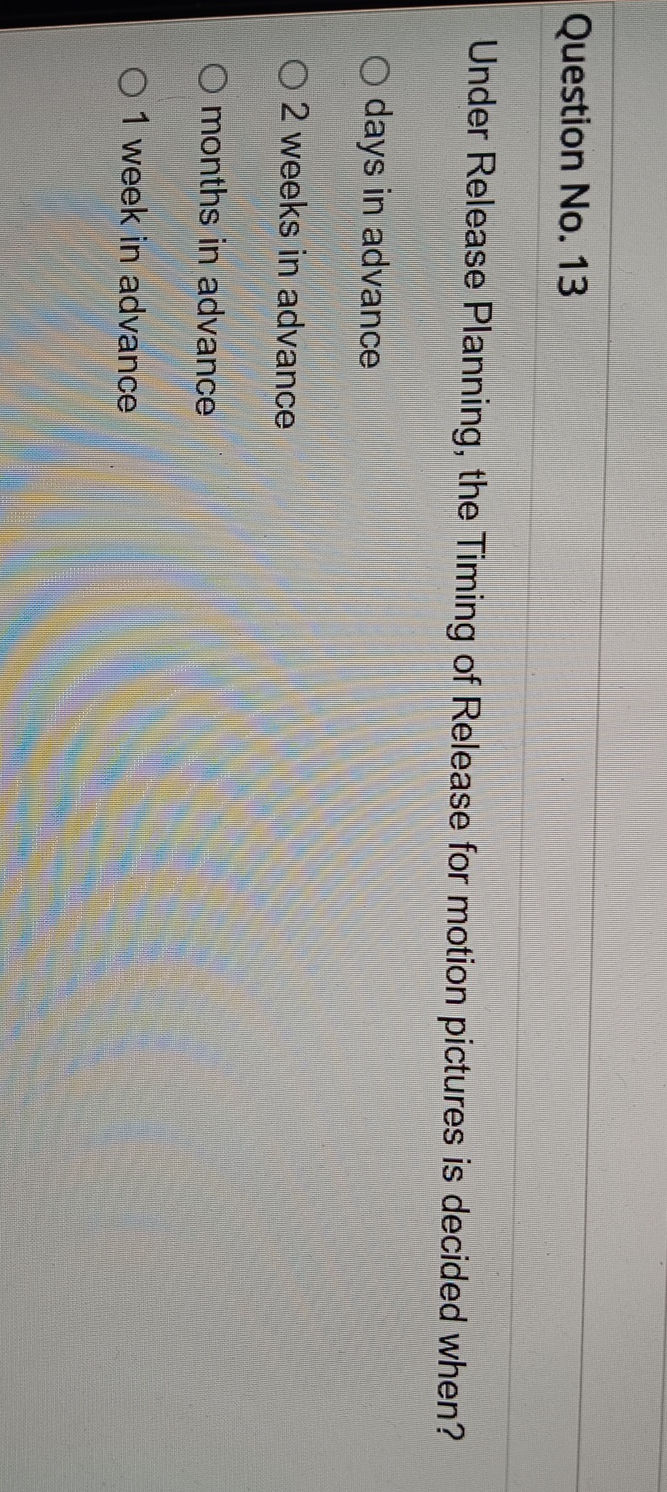 Question No. 13 Under Release Planning, the | StudyX