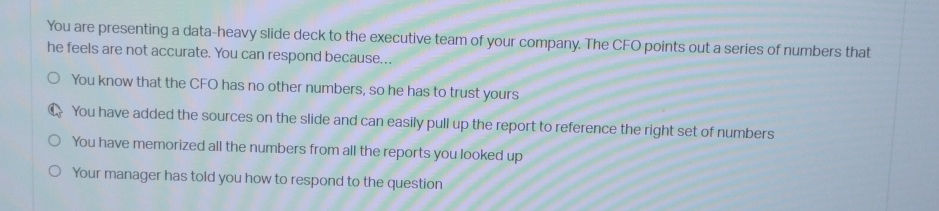 You are presenting a data-heavy slide deck | StudyX