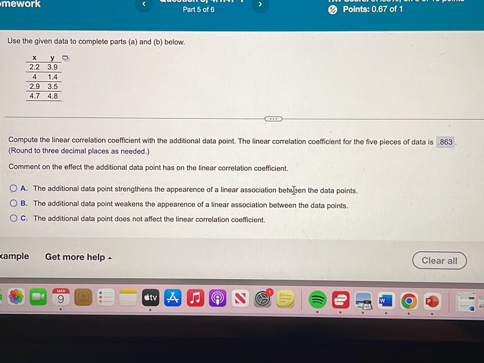 Use the given data to complete parts (a) and | StudyX
