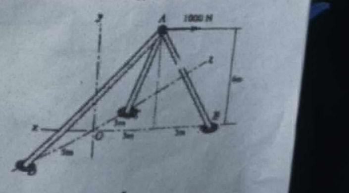 The image shows a 3D truss structure with a | StudyX