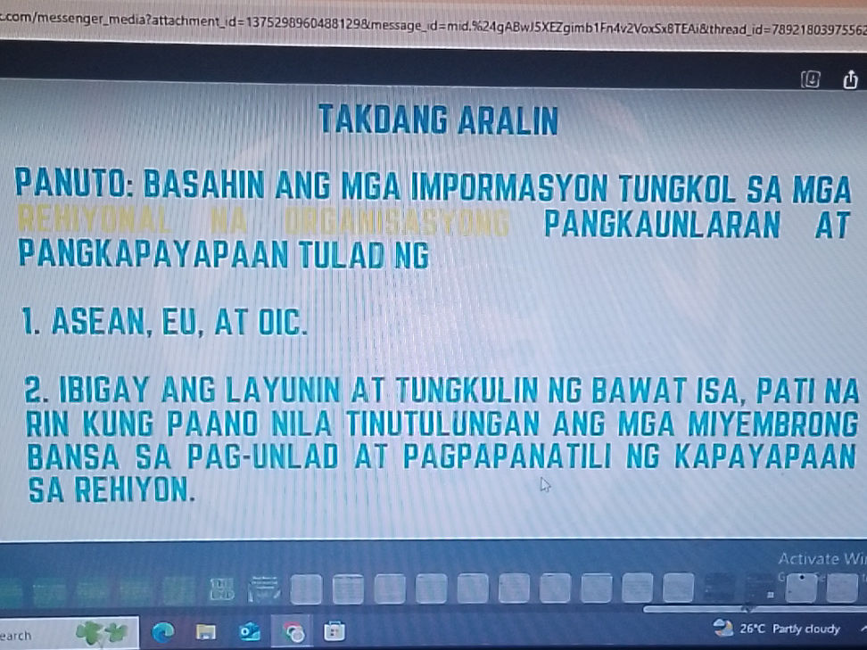 TAKDANG ARALIN PANUTO: BASAHIN ANG MGA | StudyX
