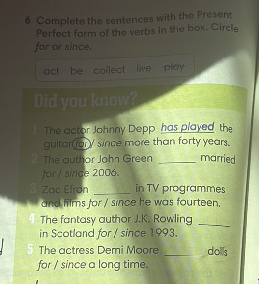 6 Complete the sentences with the Present | StudyX