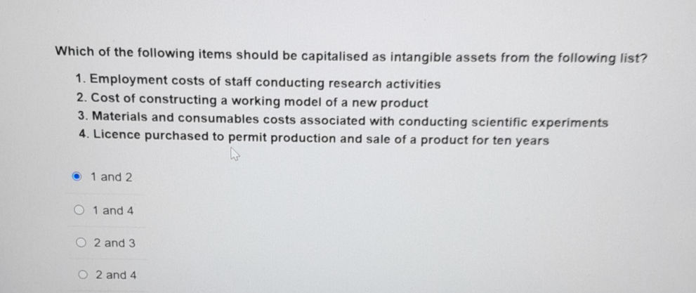 Which of the following items should be | StudyX