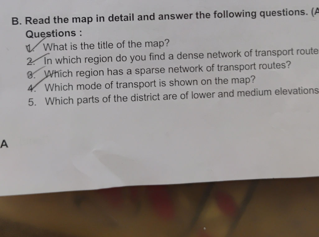 B. Read the map in detail and answer the | StudyX