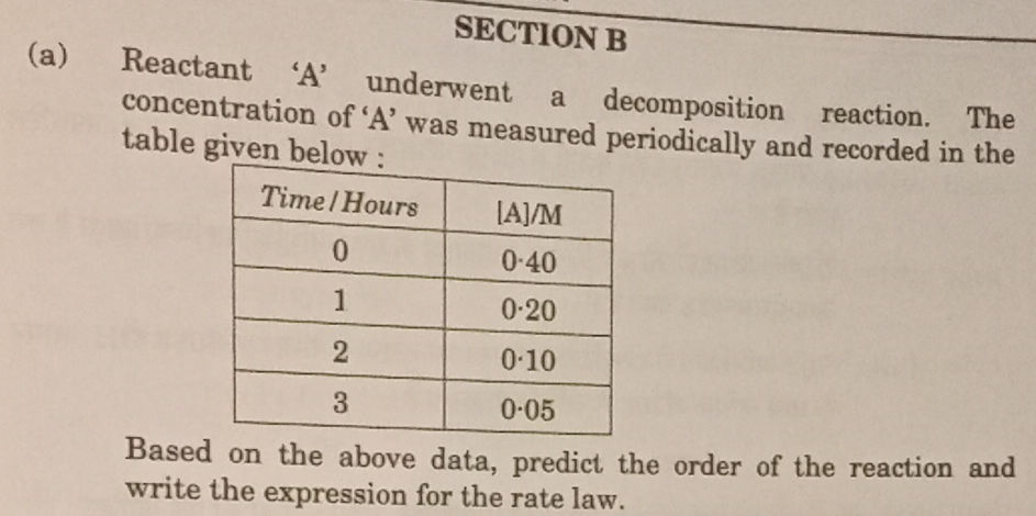 (a) Reactant 'A' underwent a decomposition | StudyX