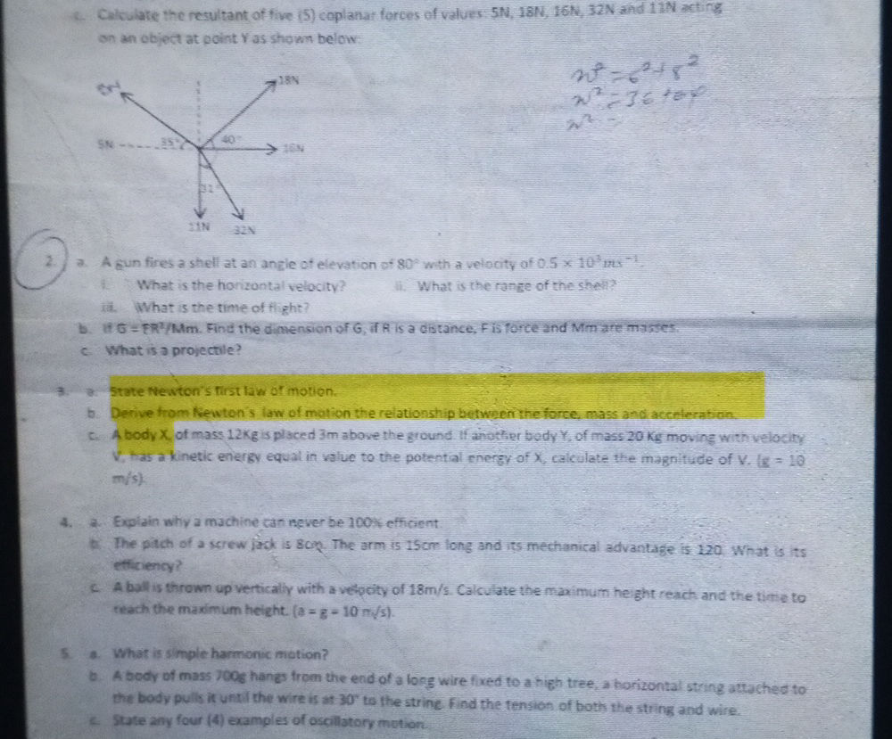 2. Calculate the resultant of five (5) | StudyX