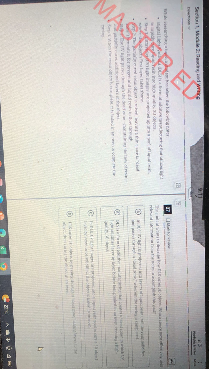 The student wants to describe how DLS cures | StudyX
