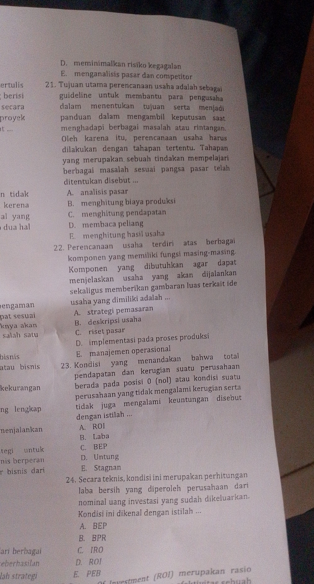 21. Tujuan utama perencanaan usaha adalah | StudyX