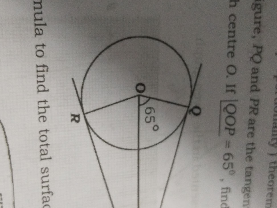 In the figure, PQ and PR are the tangents to | StudyX