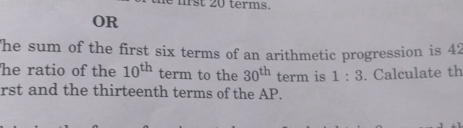 The sum of the first six terms of an | StudyX