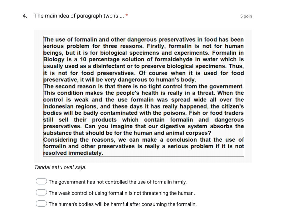 4. The main idea of paragraph two is ... * | StudyX