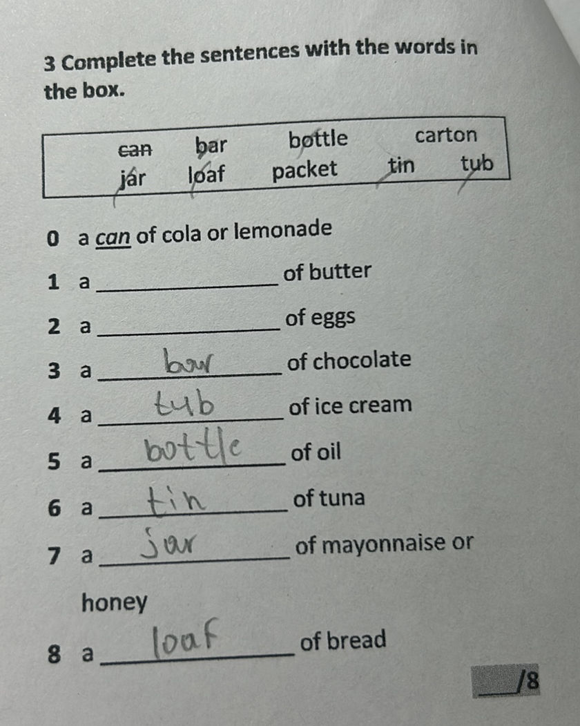 3 Complete the sentences with the words in | StudyX
