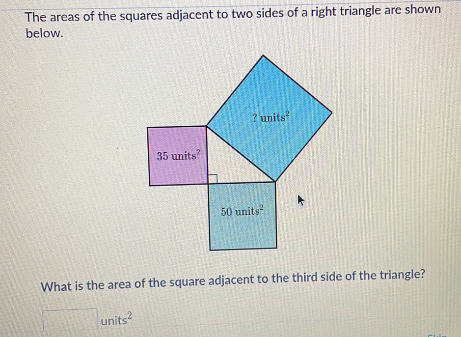 The areas of the squares adjacent to two | StudyX