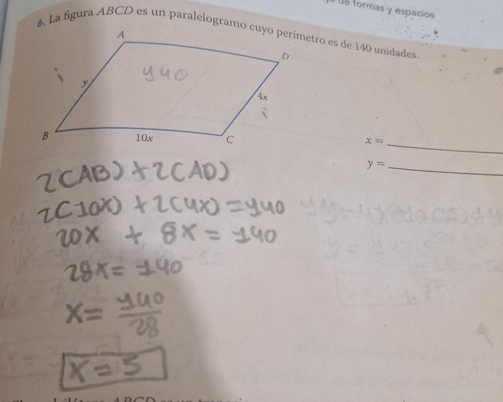 6. La figura ABCD es un paralelogramo cuyo | StudyX