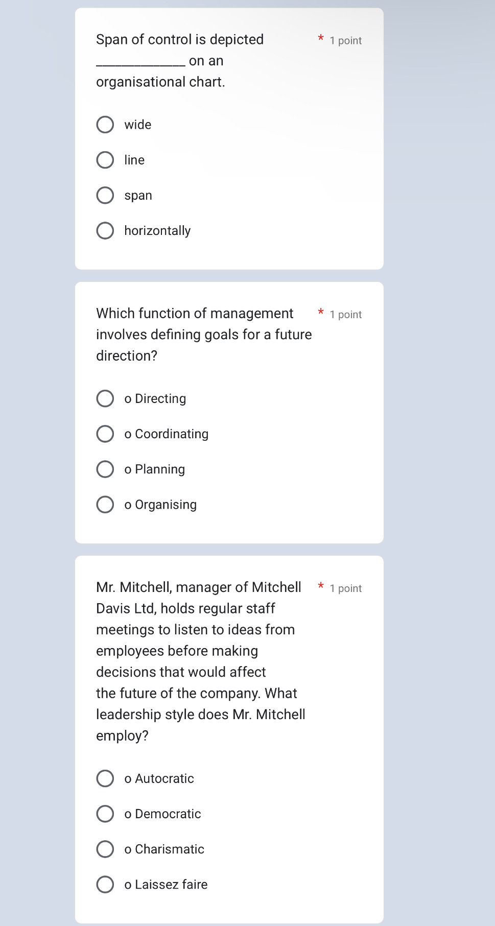 Span of control is depicted on an | StudyX