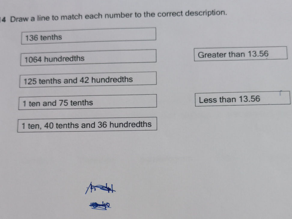 14 Draw a line to match each number to the | StudyX