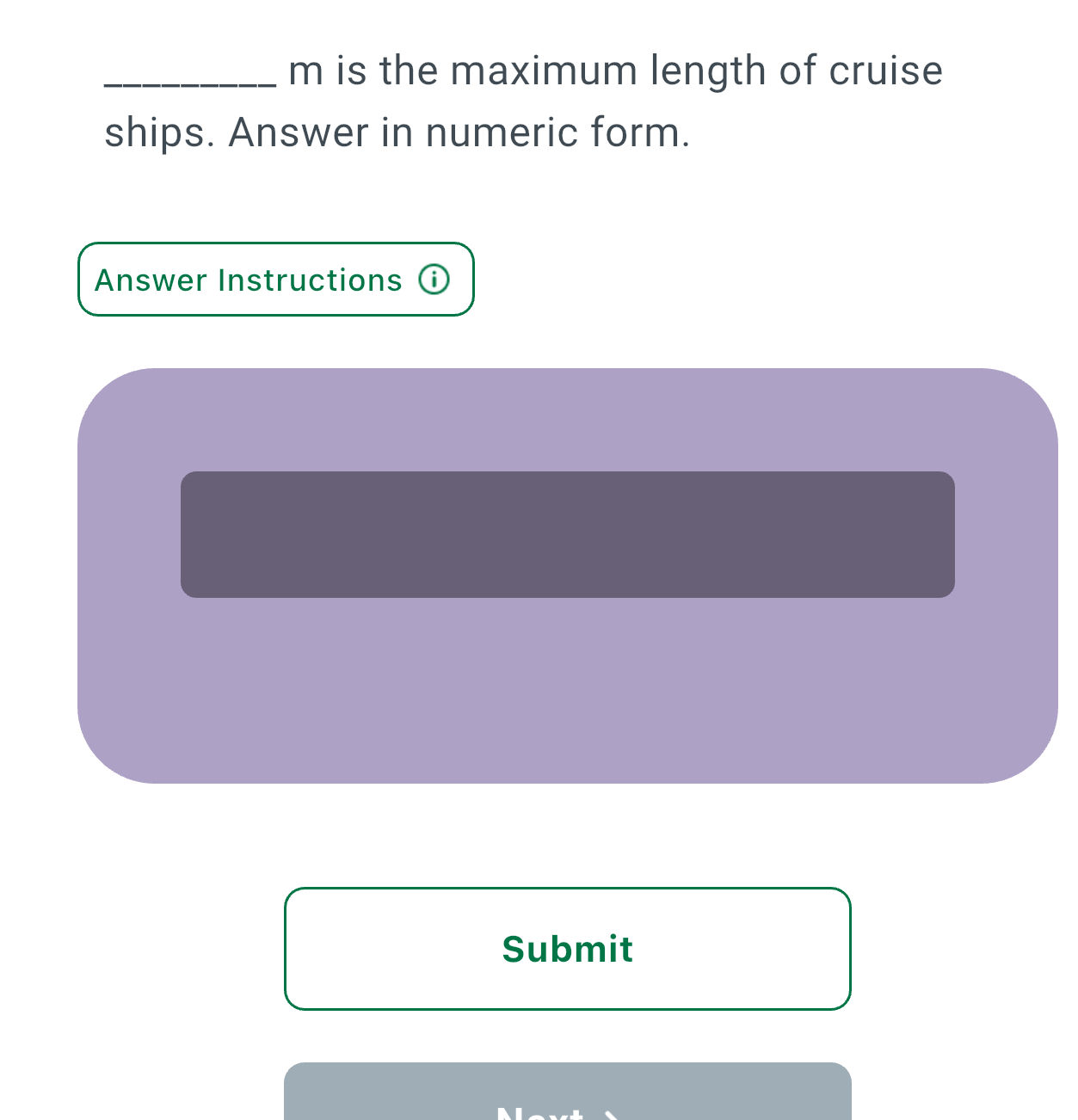 m is the maximum length of cruise | StudyX